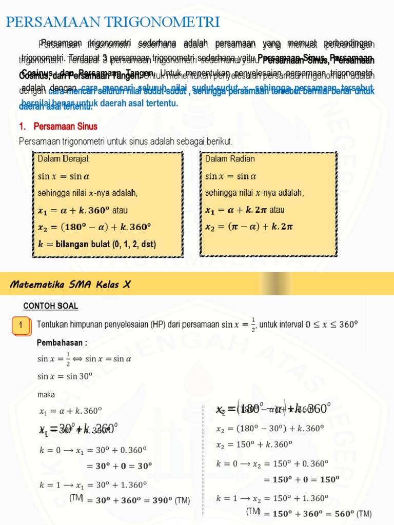 Persamaan Sinus dalam Trigonometri | PDF