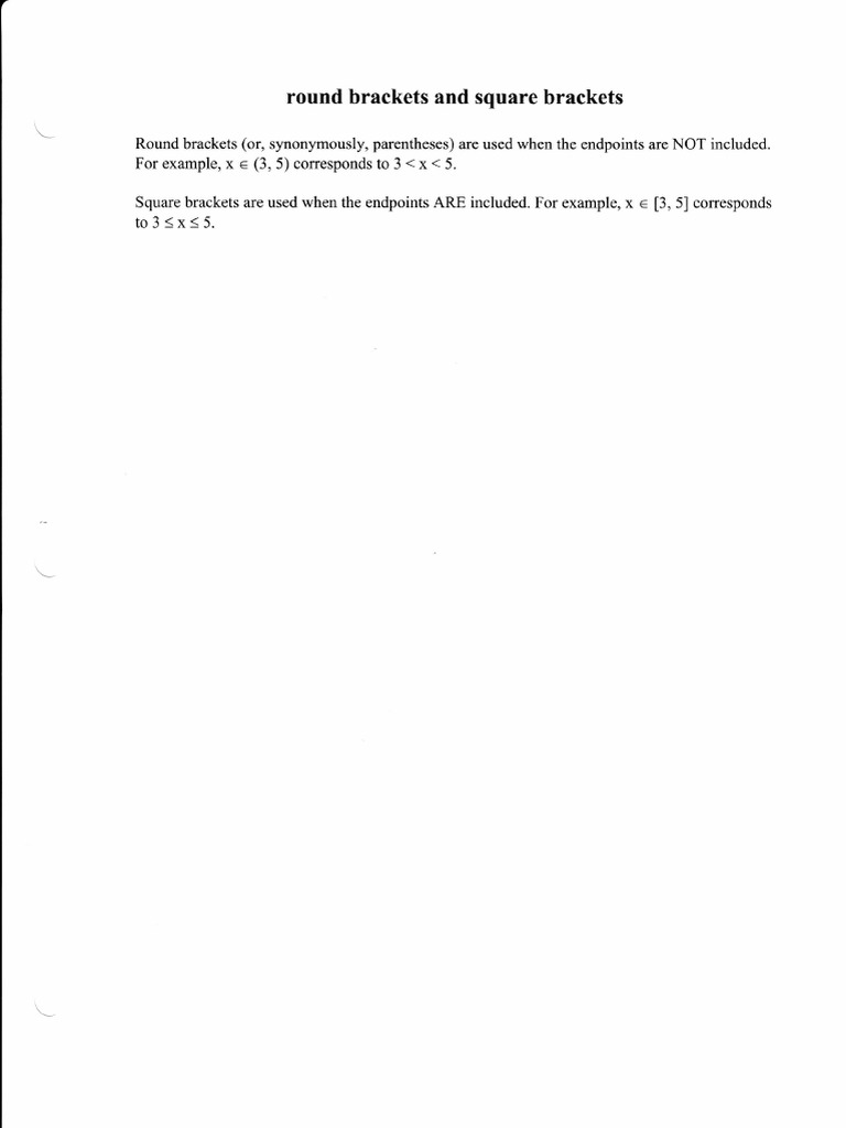 Round Brackets and Square Brackets | PDF