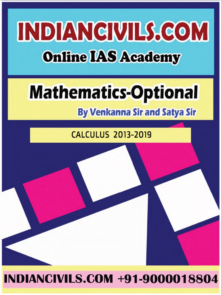 Mathematics-Optional: by Venkanna Sir and Satya Sir | PDF | Maxima And ...