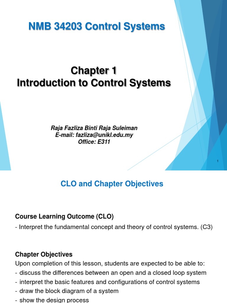 NMB 34203 Control Systems Introduction | PDF | Control Theory | Control System
