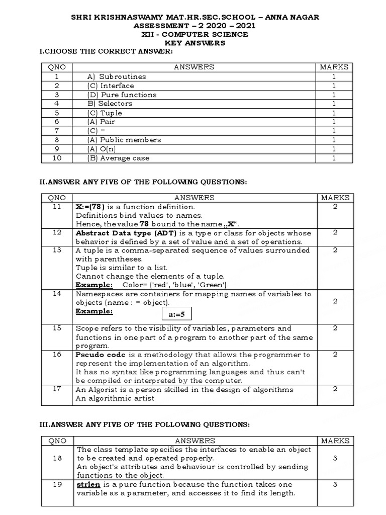 I.Choose The Correct Answer:: Pseudo Code Is A Methodology That Allows The Programmer To | PDF ...