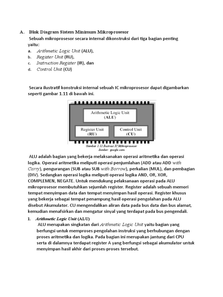 Blok Diagram Sistem Minimum Mikroprosesor | PDF