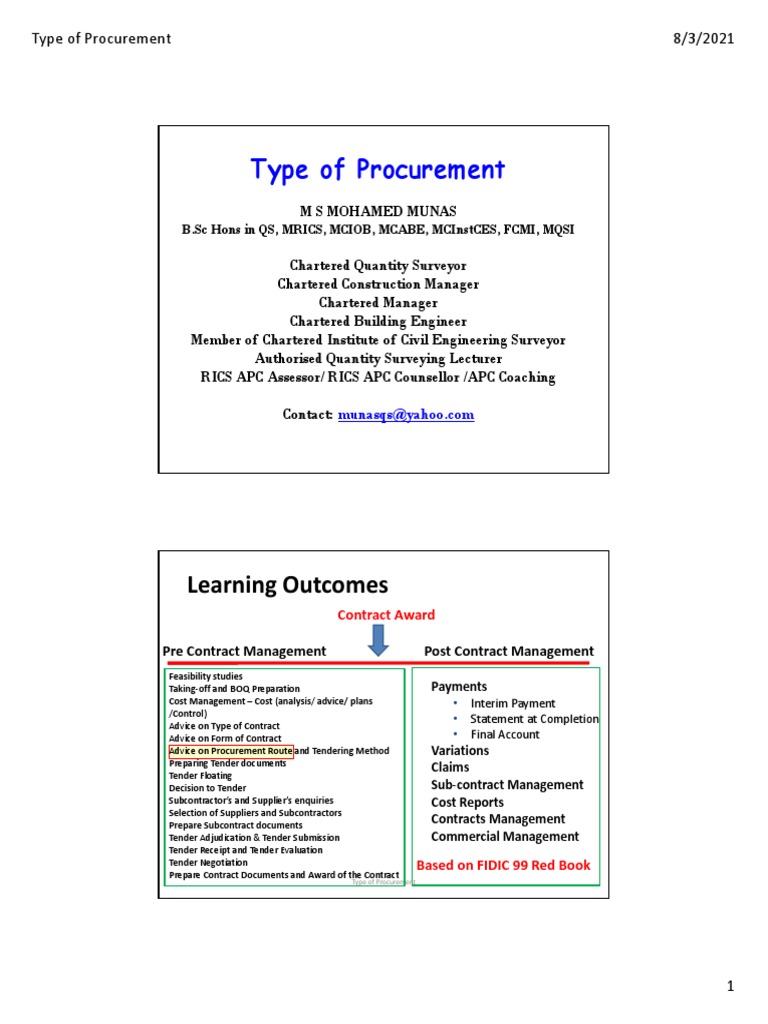 Criteria for Selecting the Optimal Procurement Strategy: A ...