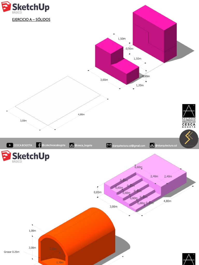 Ejercicios Sketchup | PDF