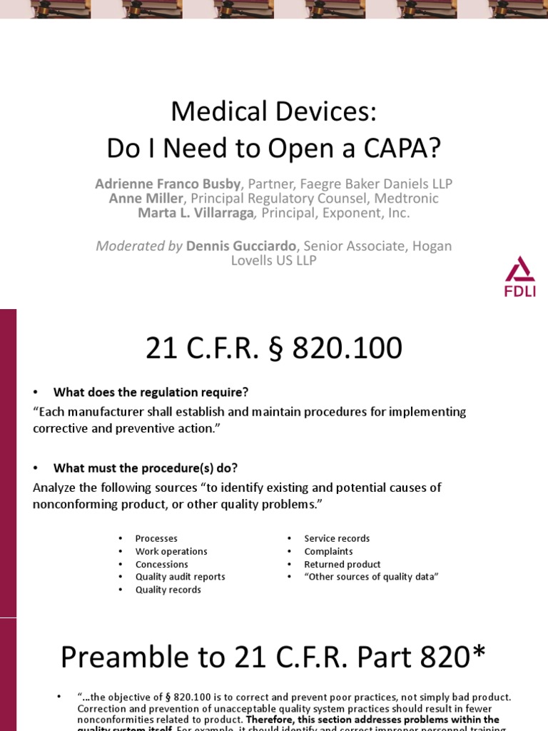 Medical Devices: Do I Need To Open A CAPA? | PDF | Quality Management ...