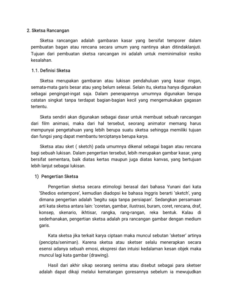 Sketsa Rancangan X KKBT | PDF