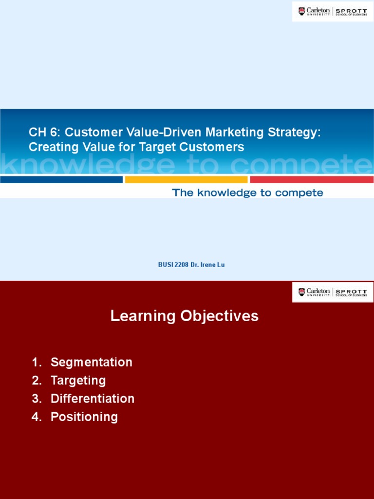CH06 (Customer Value-Driven Marketing Strategy) (Out) | PDF | Market ...