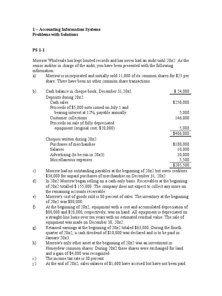 Accounting Problems with Solutions | PDF | Expense | Debits And Credits