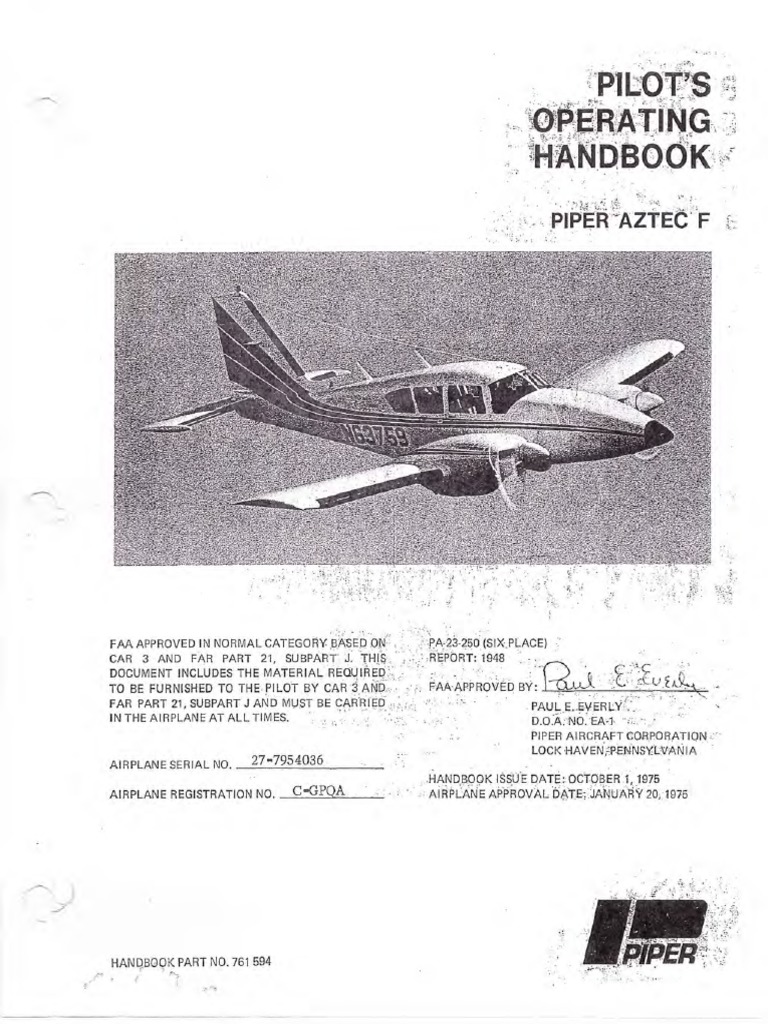 Piper Aztec POH | PDF