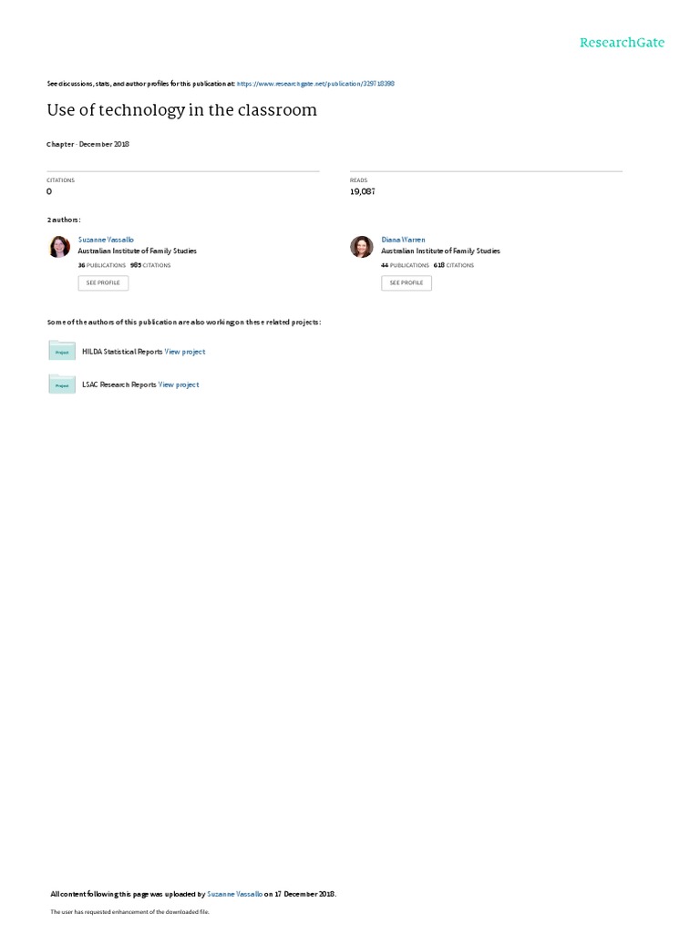 Use of technology in the classroom: How teachers integrate computers in ...