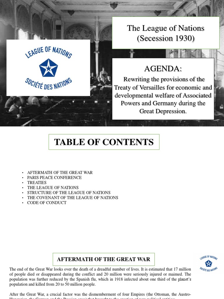 League of Nations | PDF | League Of Nations | Treaty Of Versailles