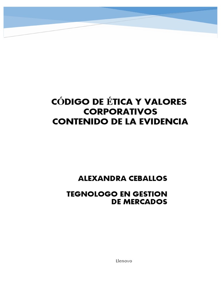 Código de Ética y Valores | PDF | Calidad (comercial) | Sociedad