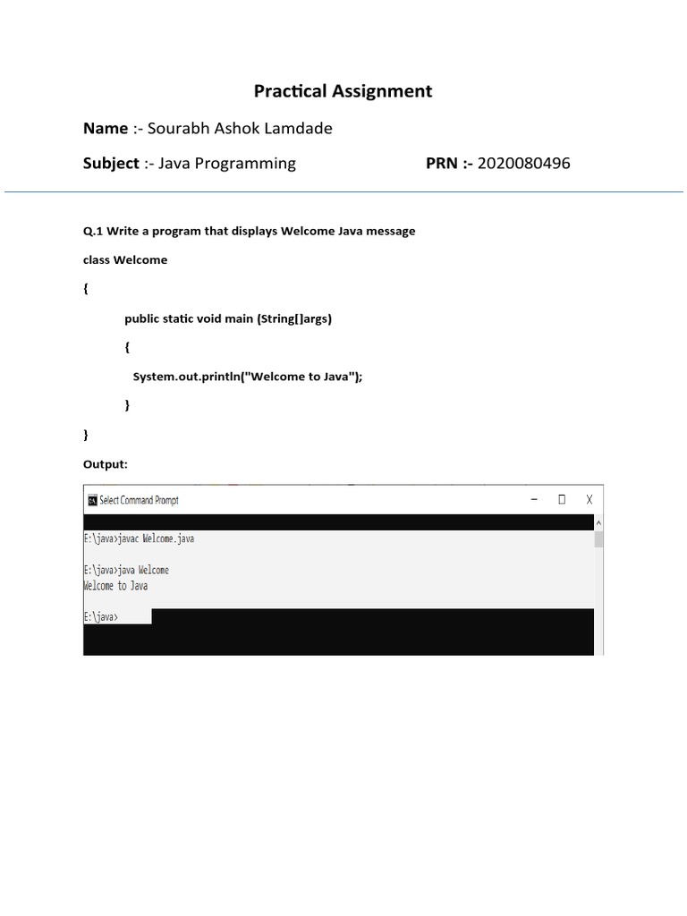 Practical Assignment Java Pdf Method Computer Programming Constructor Object Oriented