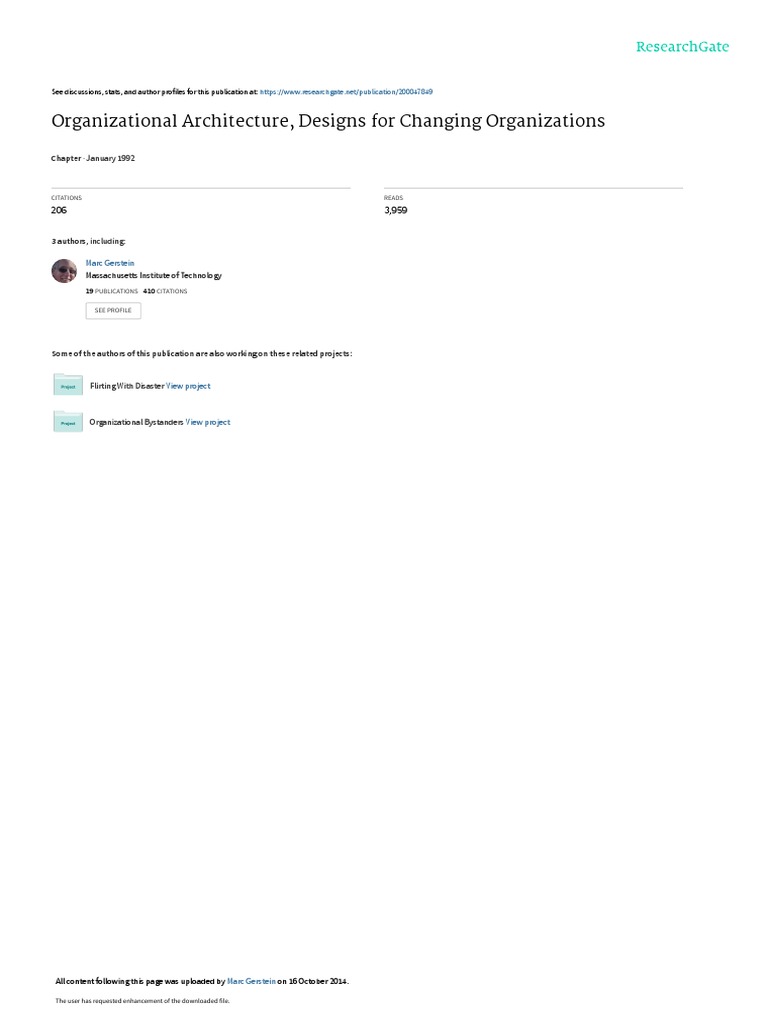 Organizational Architecture, Designs For Changing Organizations | PDF