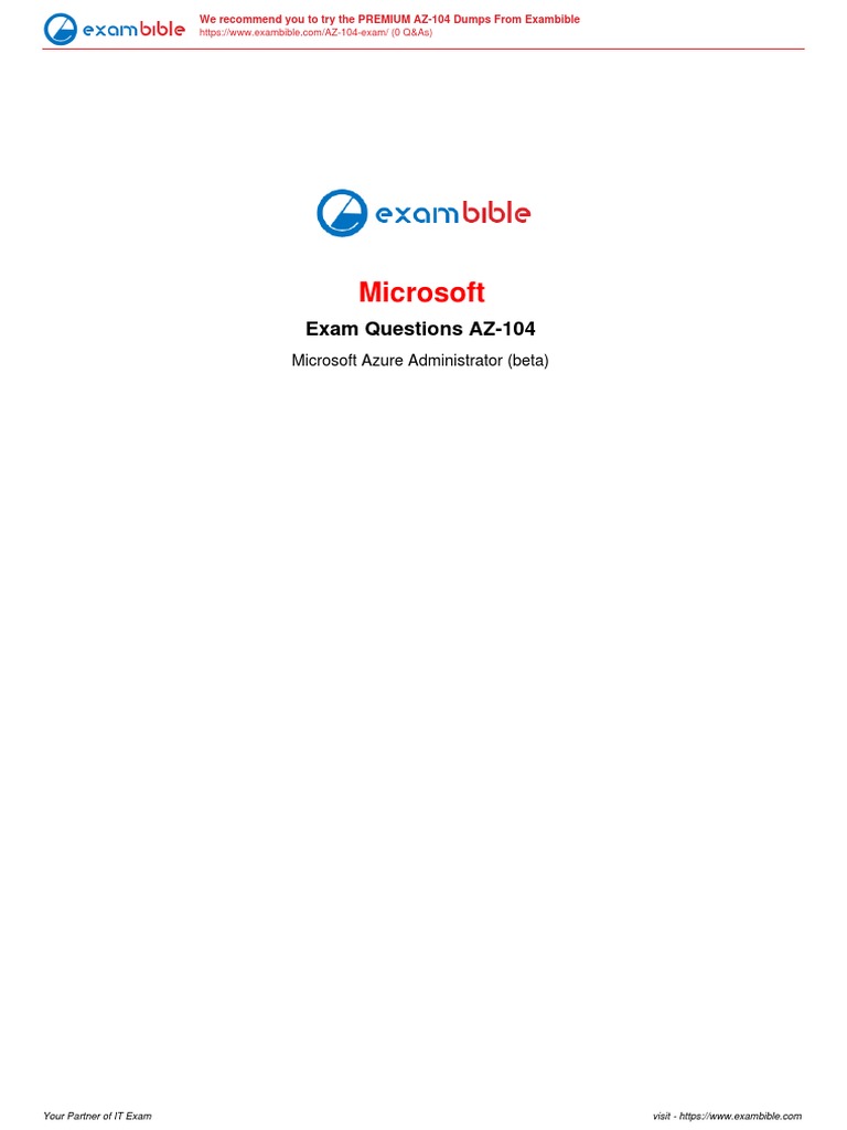 Microsoft: Exam Questions AZ-104 | PDF | Computer Network | Port ...
