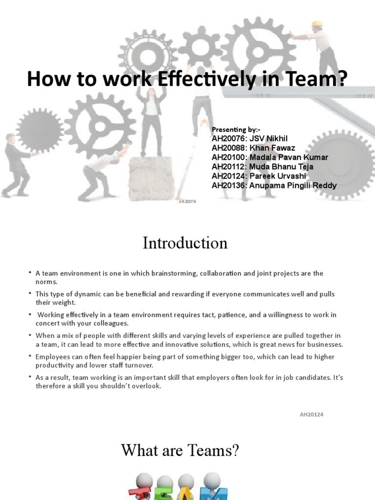 How To Work Effectively in Team (Revised) | PDF | Leadership | Expert