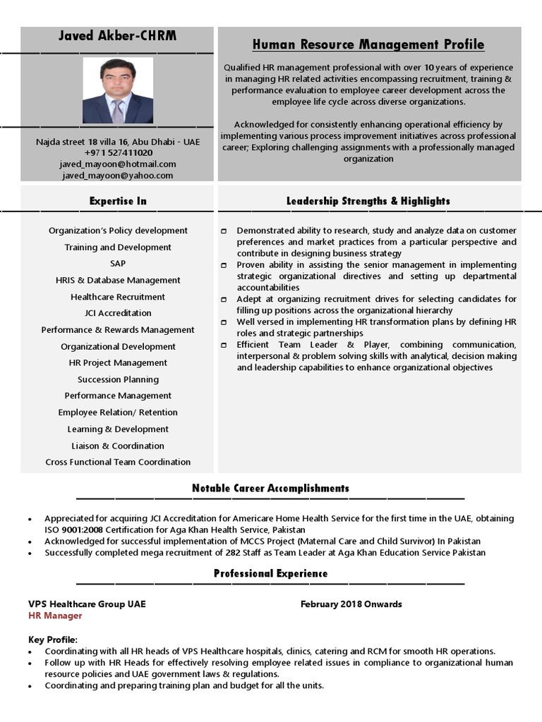 Javed+Akber CV) 1 | PDF | Human Resource Management | Recruitment