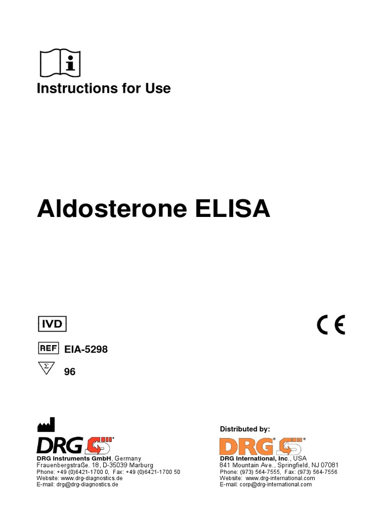 Aldosterone ELISA Kit Instructions | PDF | Adrenal Gland | Medical ...