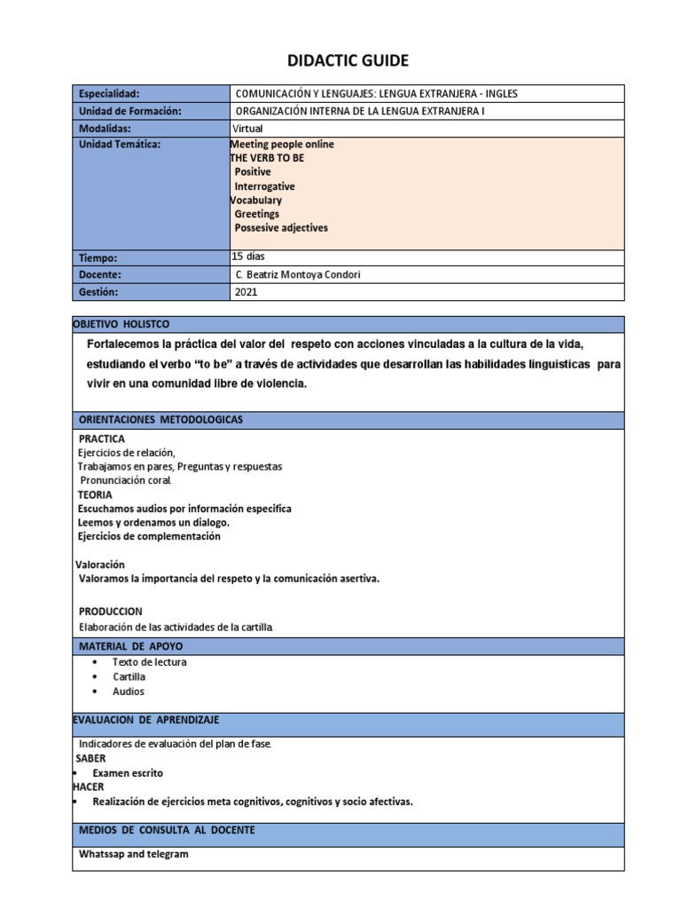 Didactic Guide | PDF