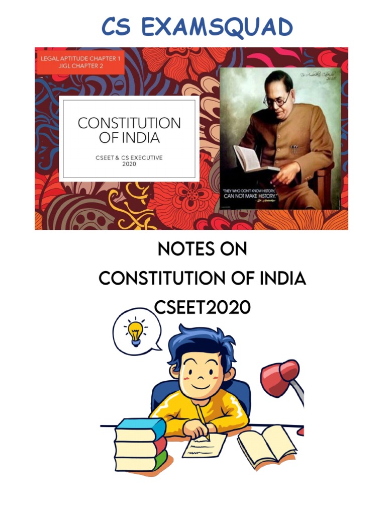(Coi) Constitution of India Notes 2020. Cs Examsquad | PDF | Writ ...