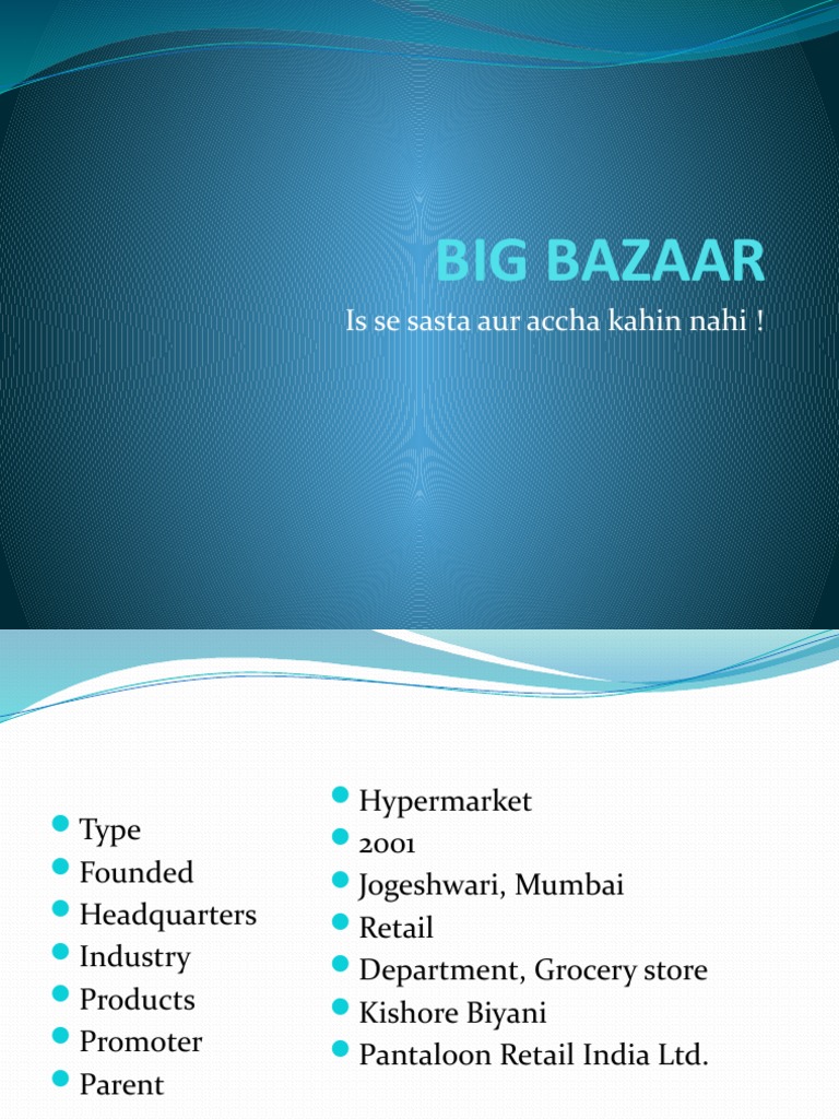 Case Study Big Bazaar | PDF | Retail | Pricing
