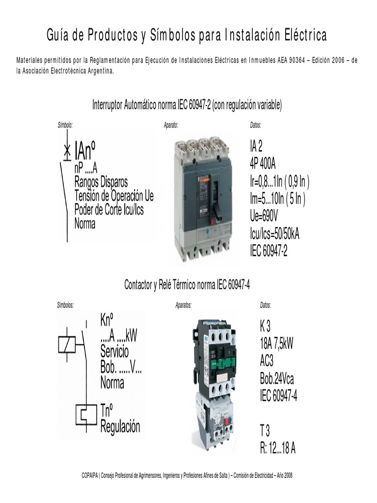 Símbolos de Interruptores Automáticos IEC | PDF | Ingenieria Eléctrica ...