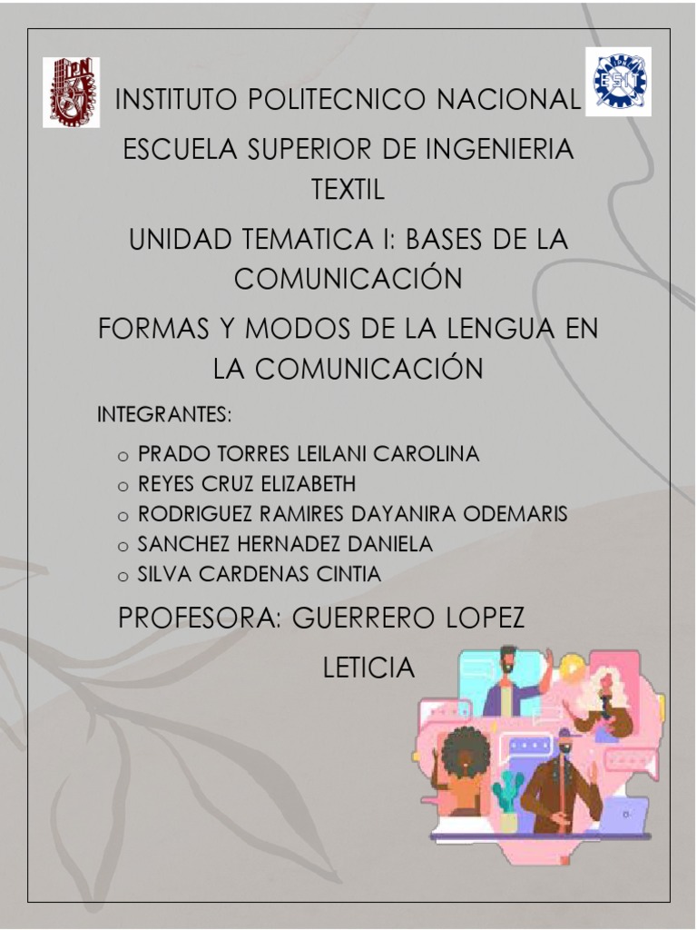 Formas y Modos de La Lengua en La Comunicacion | PDF | Gramática | Sintaxis
