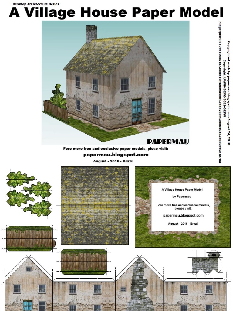 A Village House Paper Model - by Papermau - 2016 | PDF