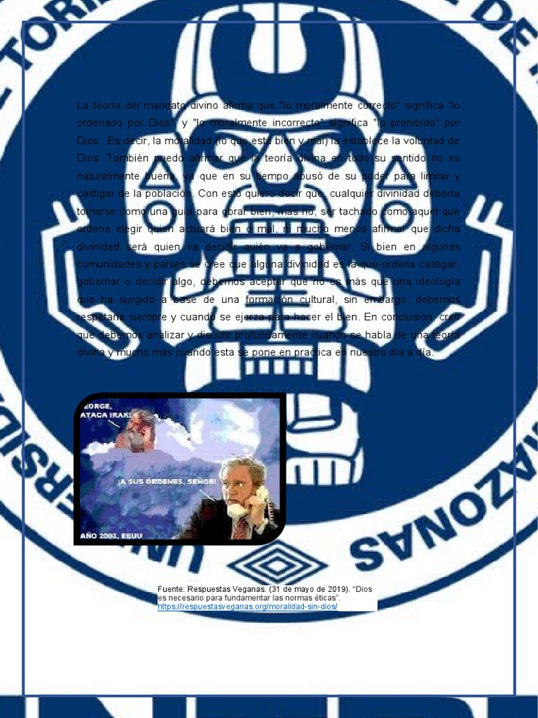 La Teoría Del Mandato Divino. Reporte 01-UNIDAD 2 | PDF