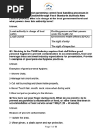 Hygiene Passport Practice Test 1: Choose The Correct Answer Regarding ...