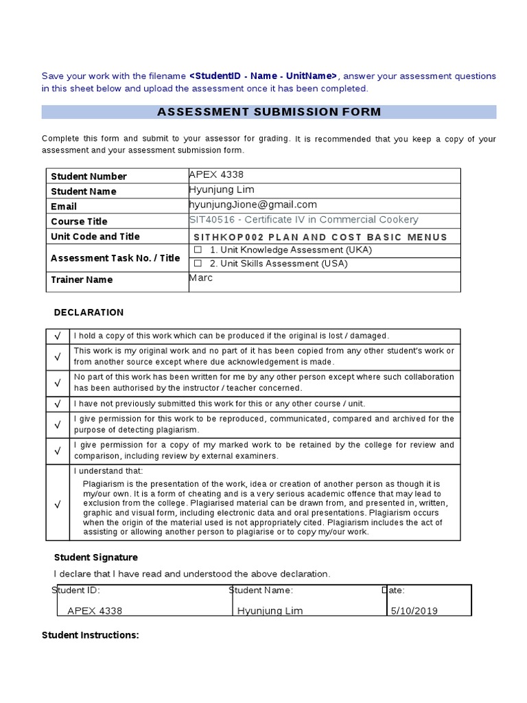 SITHKOP002 Plan and Cost Basic Menus Learner | PDF | Menu | Hamburgers