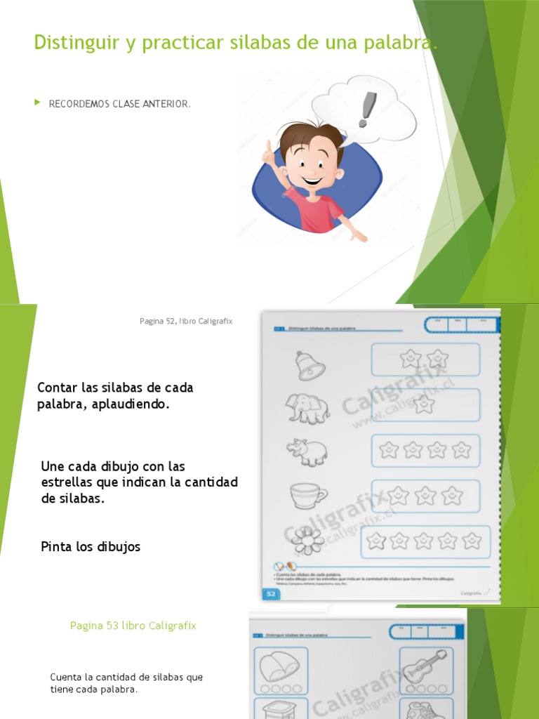 Conteo de sílabas con dibujos | PDF