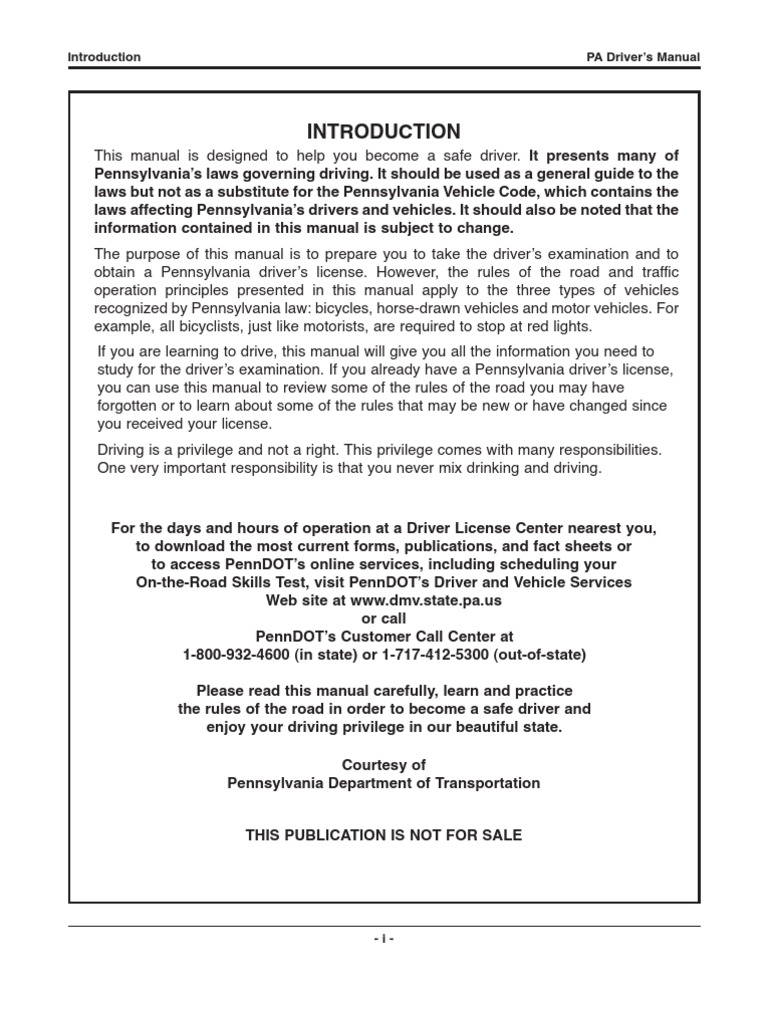 PA Driver S Manual | PDF