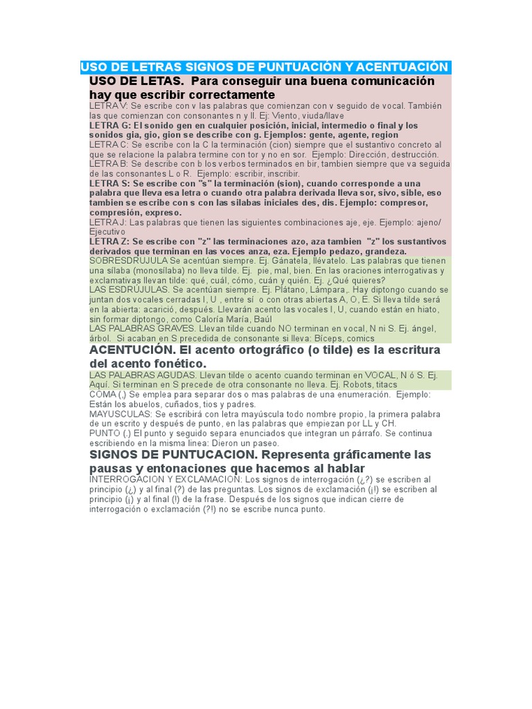 Uso de Letras y Signos de Acentuación | PDF | Ortografía | Lingüística