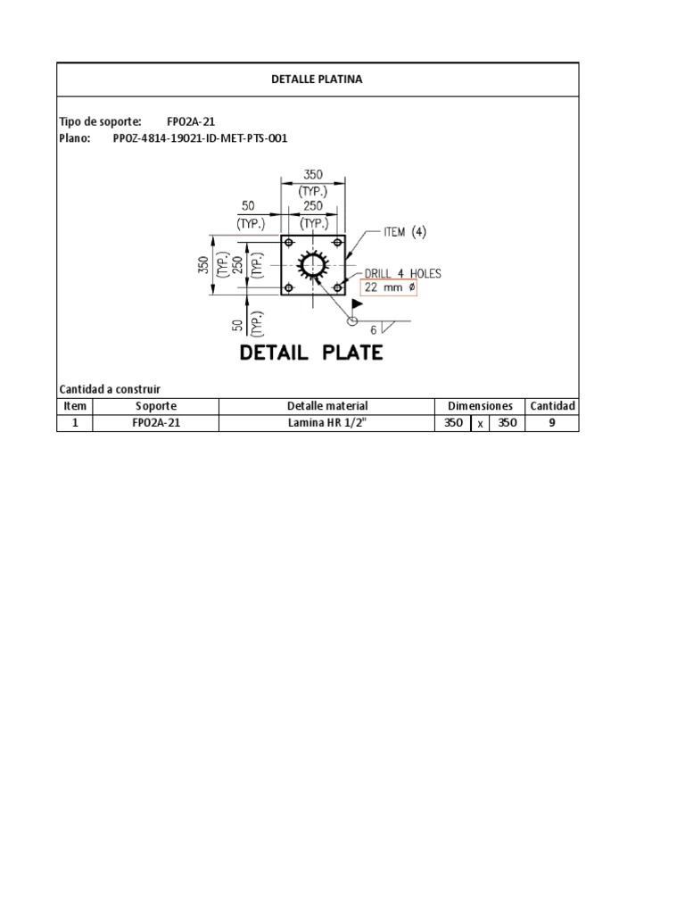 Detalle Platinas | PDF