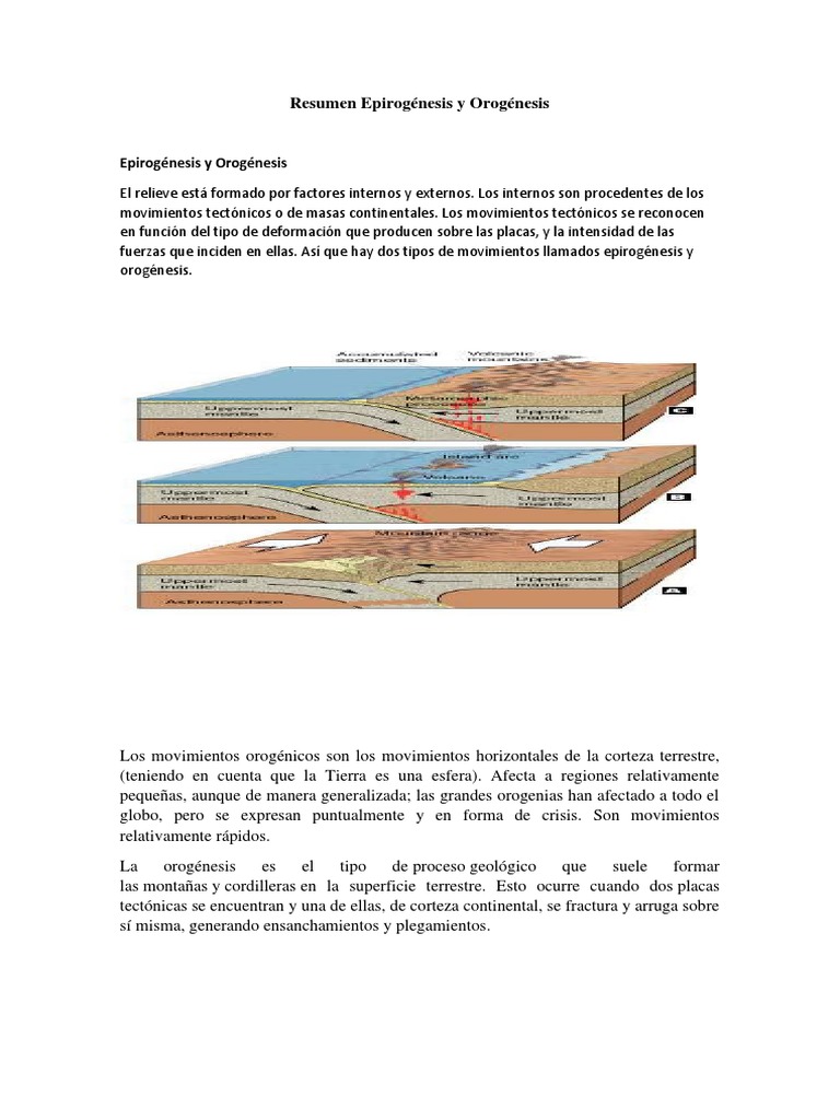 Resumen Epirogénesis y Orogénesis | PDF | Geología | Ciencias de la Tierra