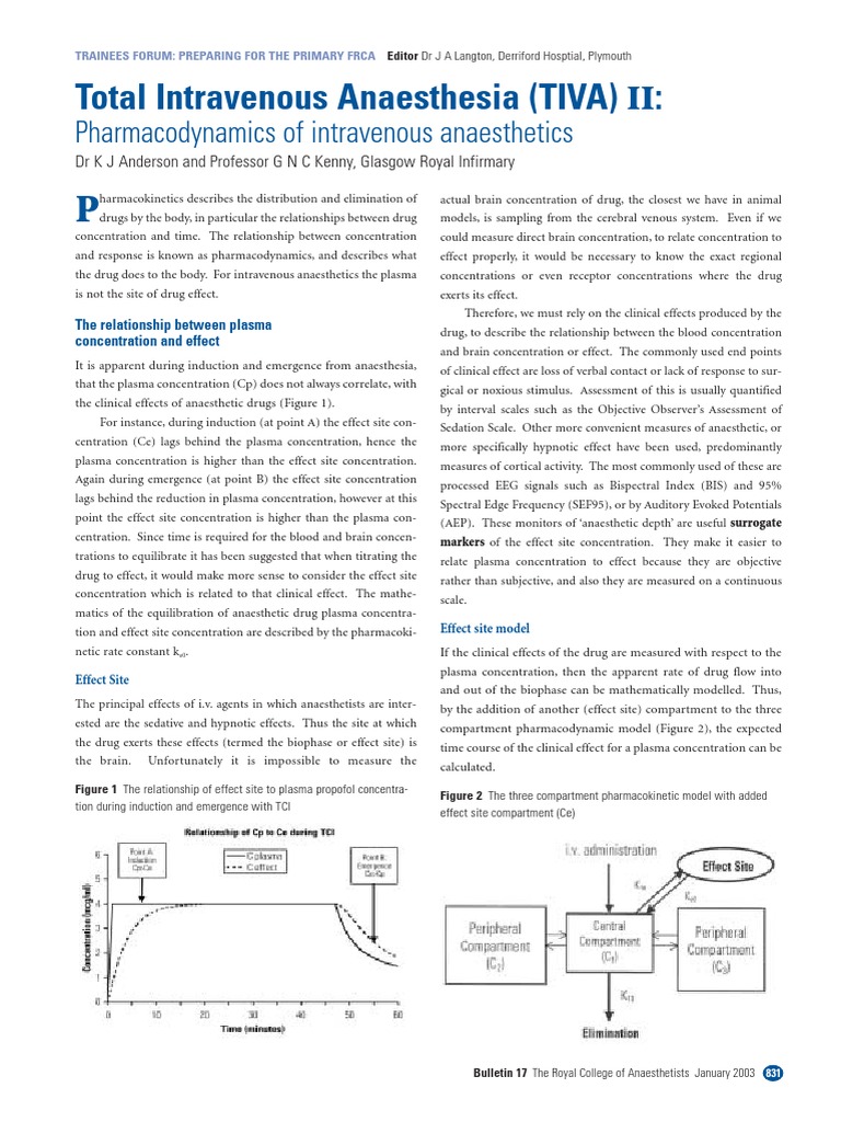 Anderson - Total Intravenous Anaesthesia (TIVA) II | PDF | Anesthesia ...