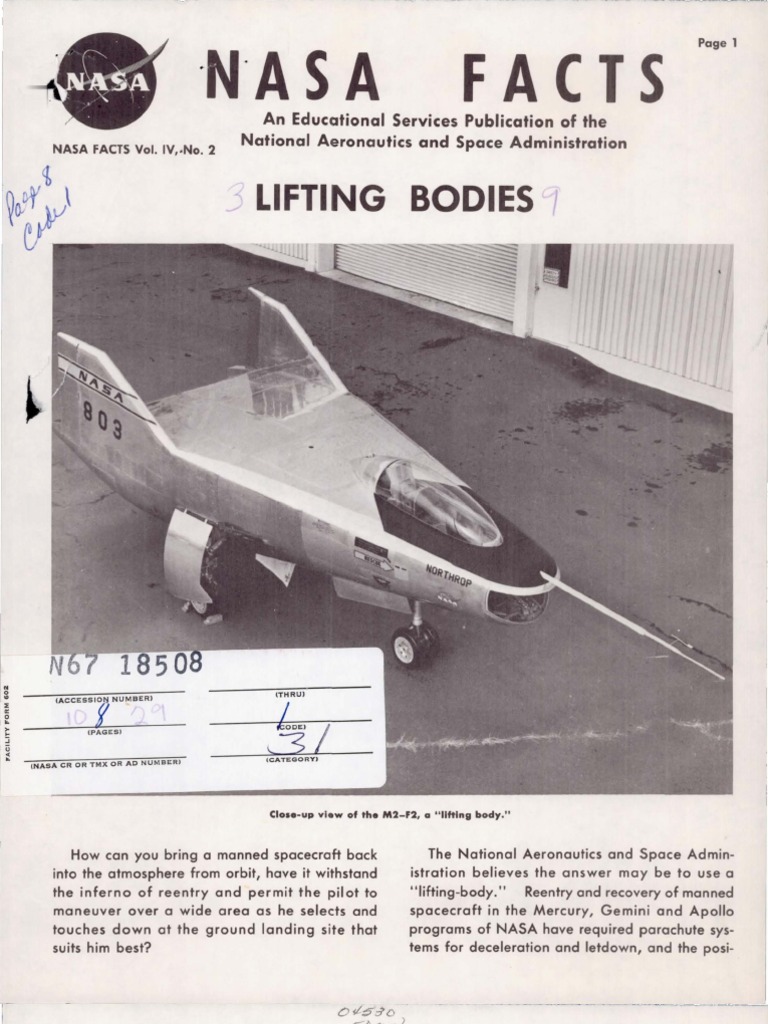 NASA Facts Lifting Bodies | PDF | Lifting Body | Flight