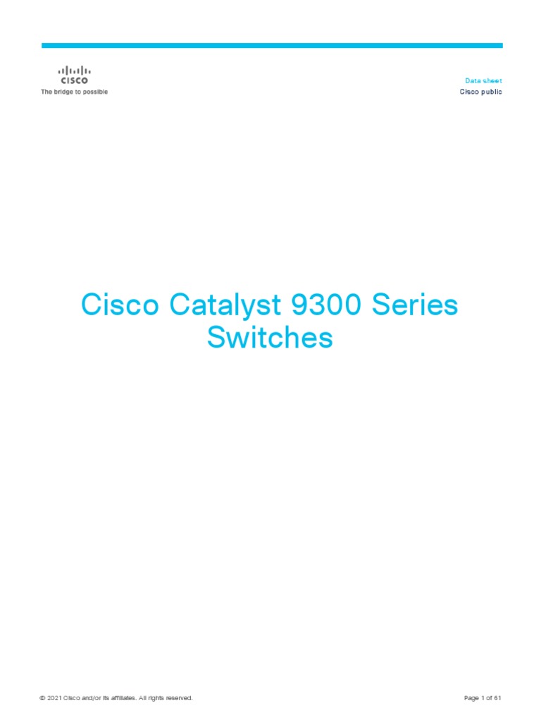 Cisco Switch 9300 - Datasheet | PDF | Computer Network | Network Switch