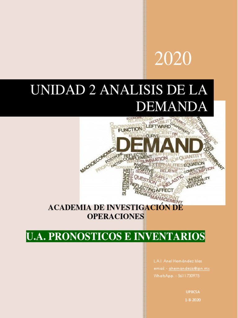 Unidad 2 Analisis de La Demanda | PDF | Demanda | Mercado (economía)