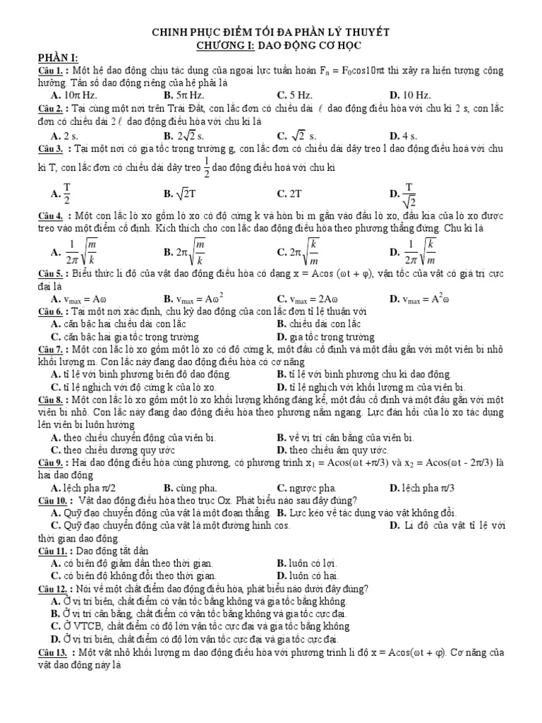 Chinh Phuc Diem Ly Thuyet Vat Ly | PDF