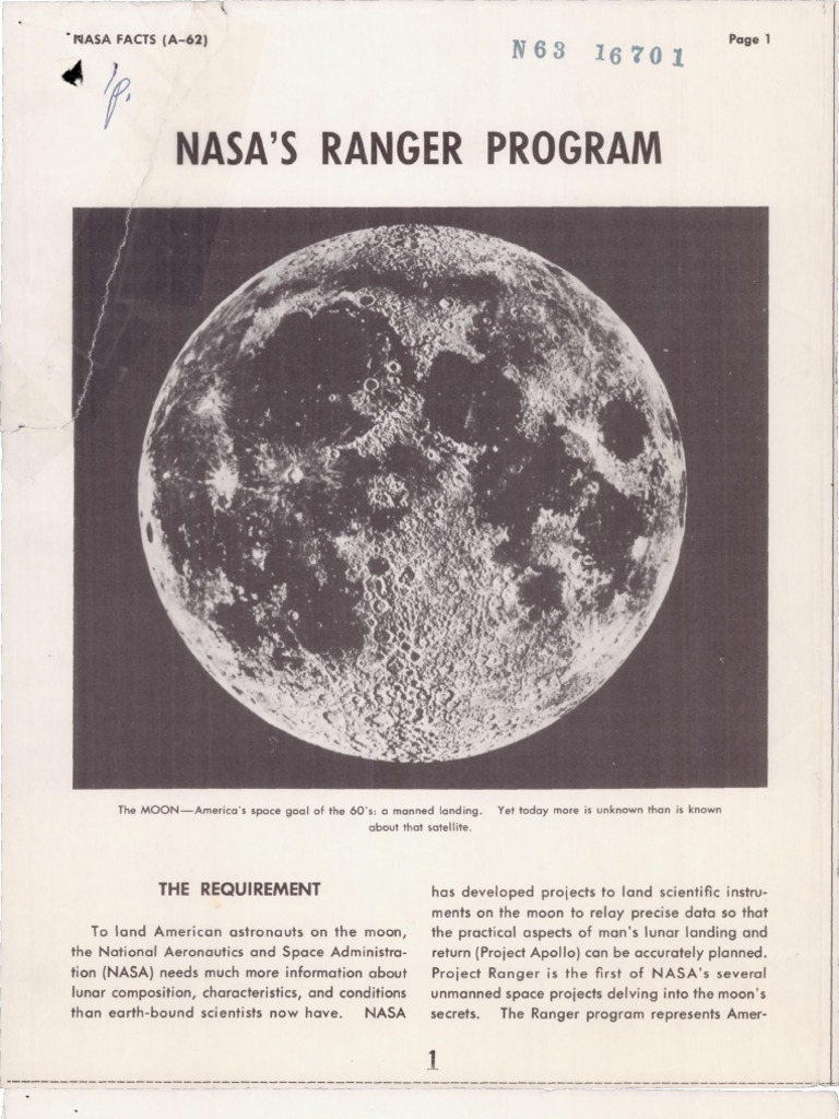 NASA Facts NASA's Ranger Program | PDF | Rm 81 Agena | Moon Landing