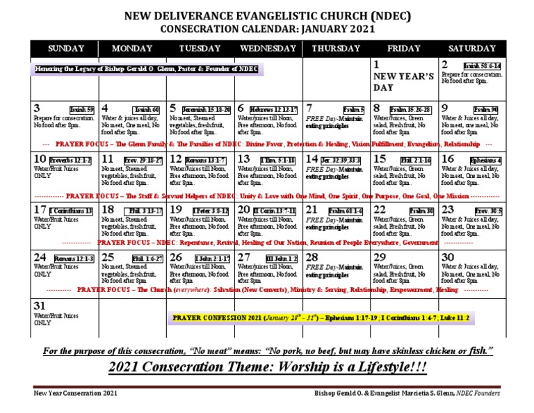 2021 NDEC Consecration Schedule | PDF | Meal | Religious Behaviour And ...