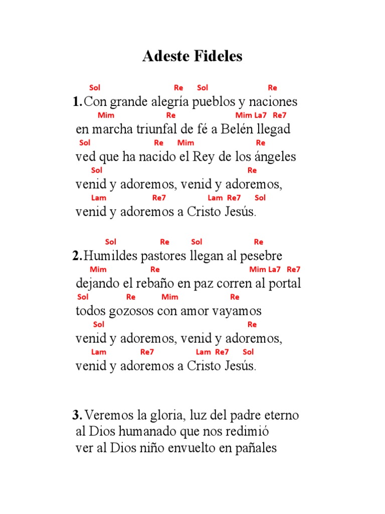 Adeste Fideles ESPAÑOL | PDF