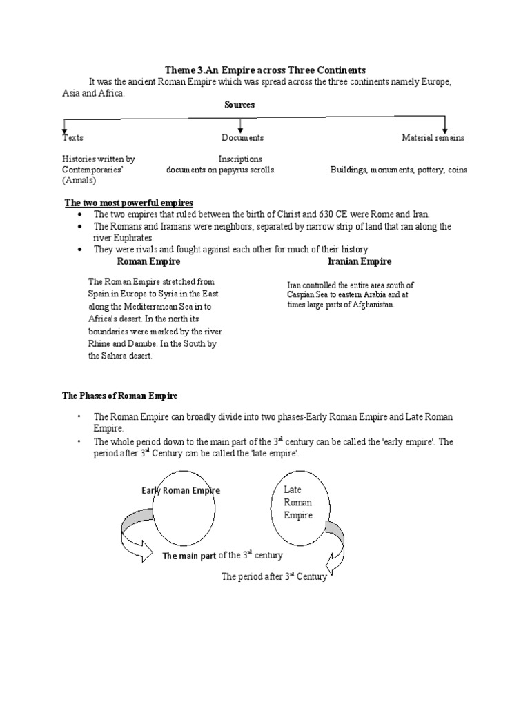 HISTORY CLASS XI - An Empire Across Three Continents | PDF | Roman ...