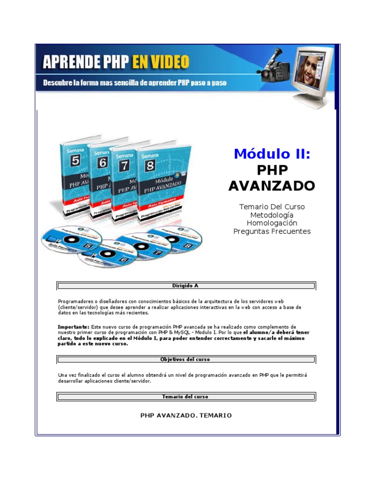 Temario Curso PHP | PDF | Php | Servidor web