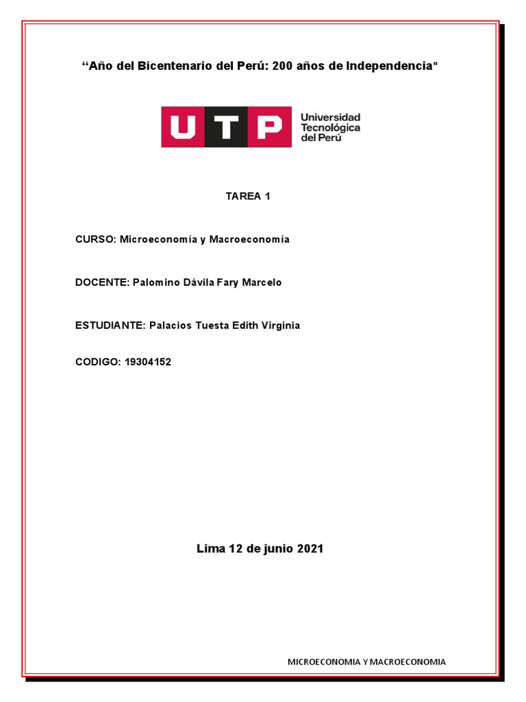 TA1-Macro y Micro | PDF | Microeconomía | Oferta (economía)