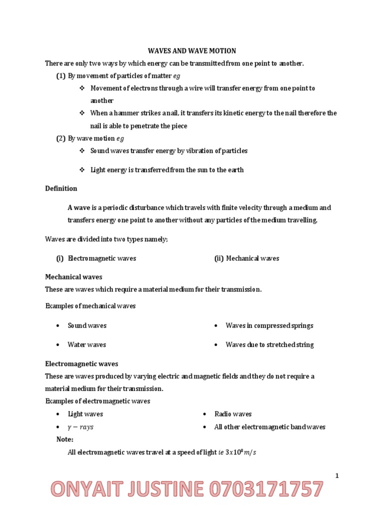 s3&s4 Physics Notes | PDF | Waves | Electromagnetic Radiation
