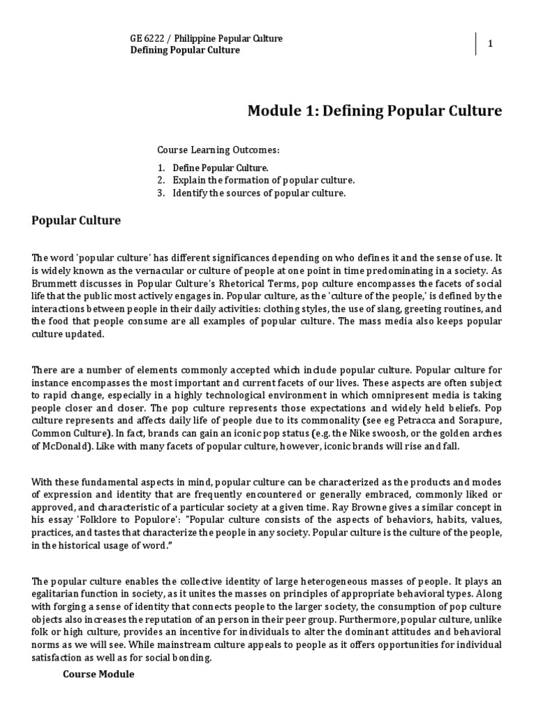 Defining Popular Culture: A Comprehensive Look at the Formation ...