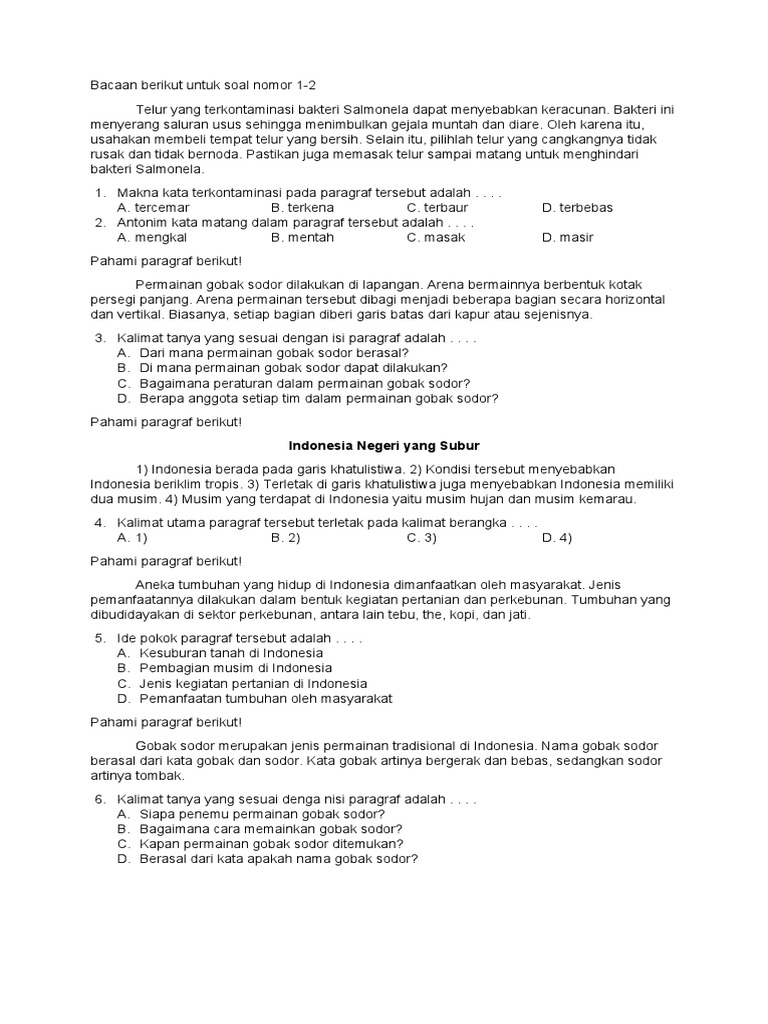 Soal Try Out Bindo | PDF